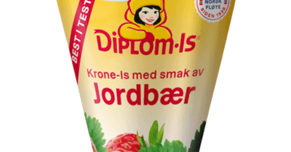 Krone-Is Jordbær - Diplom-is