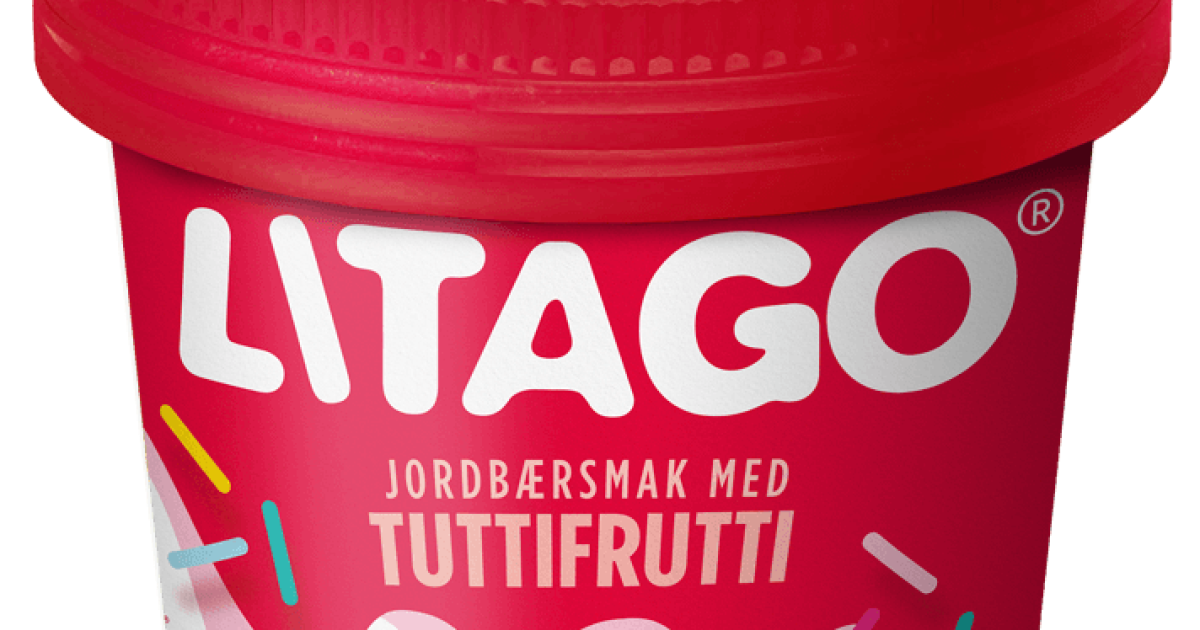 Litago Jordbærsmak med Tuttifrutti - Diplom-is
